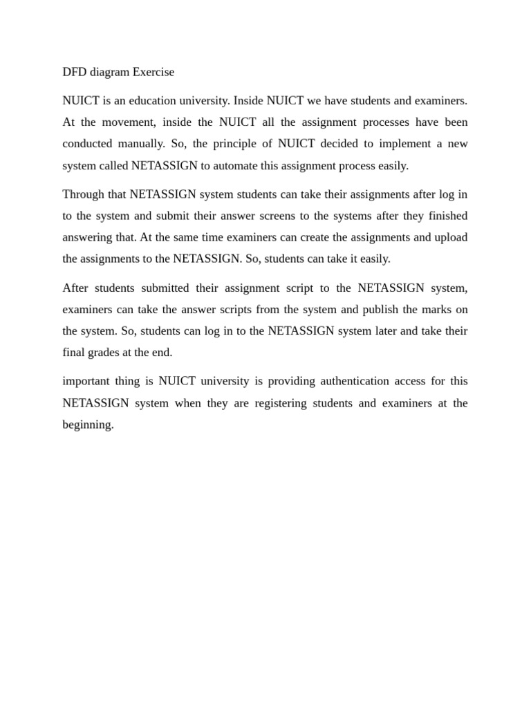 DFD Diagram Exercise | PDF
