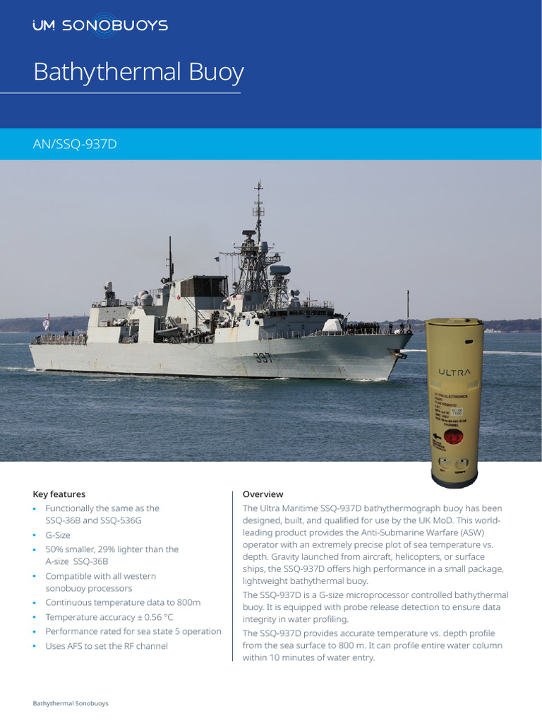 SSQ 937D Bathythermograph Buoy Feb 2024 | PDF | Hertz