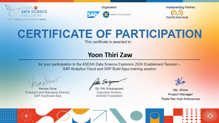 ASEAN DSE 2024 Training (Thate Pan Hub) - Yoon Thiri Zaw | PDF | Computers