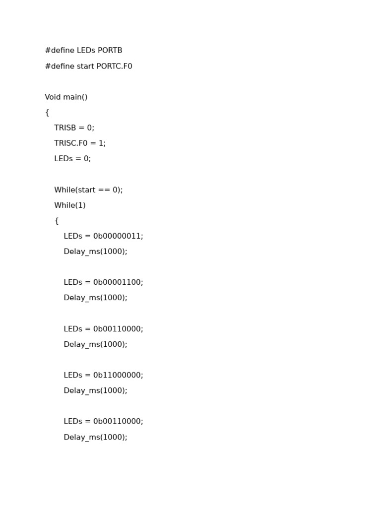 LED Light Sequence Code | PDF