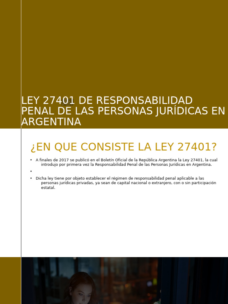Ley 27401 de Responsabilidad Penal de Las Personas | PDF | Justicia ...