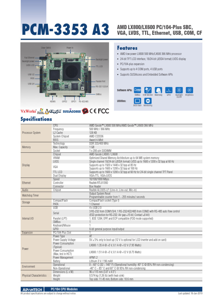 PCM 3353 A3 - DS (011819) 20200507154942 | PDF | Computer Hardware | Office Equipment