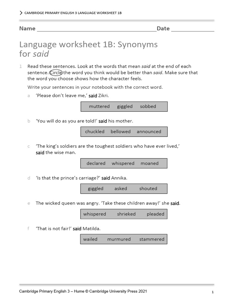 Pri Eng 2ed tr3 Lang WKSH 1b | PDF