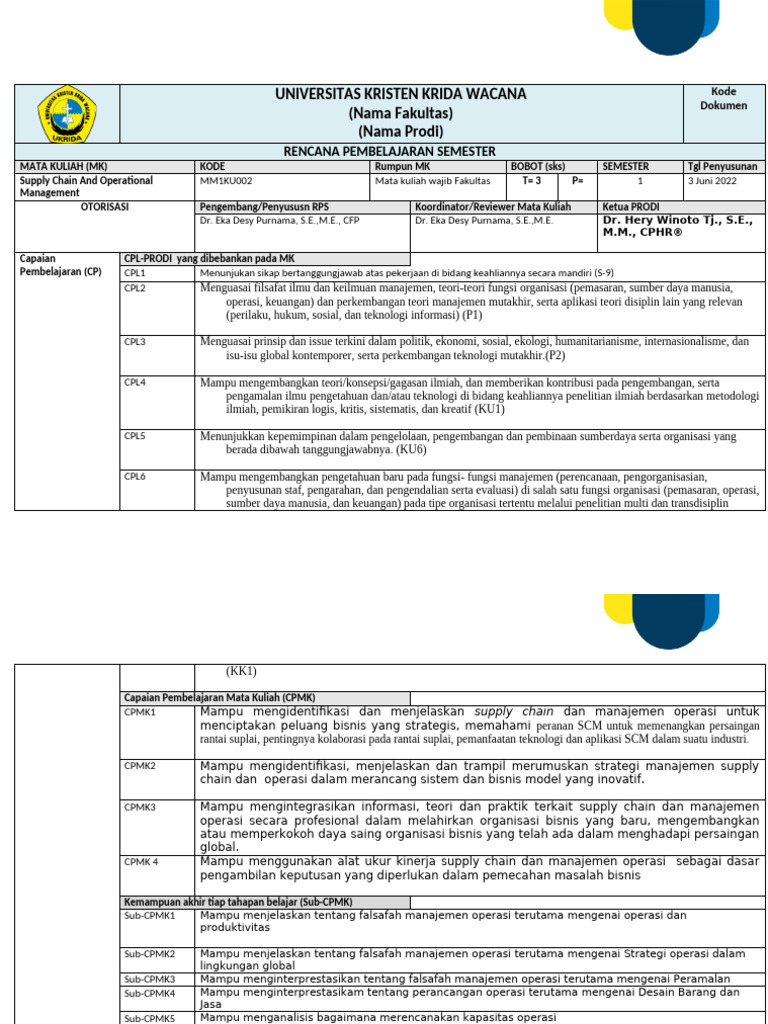 RPS Operational Management Rev | PDF