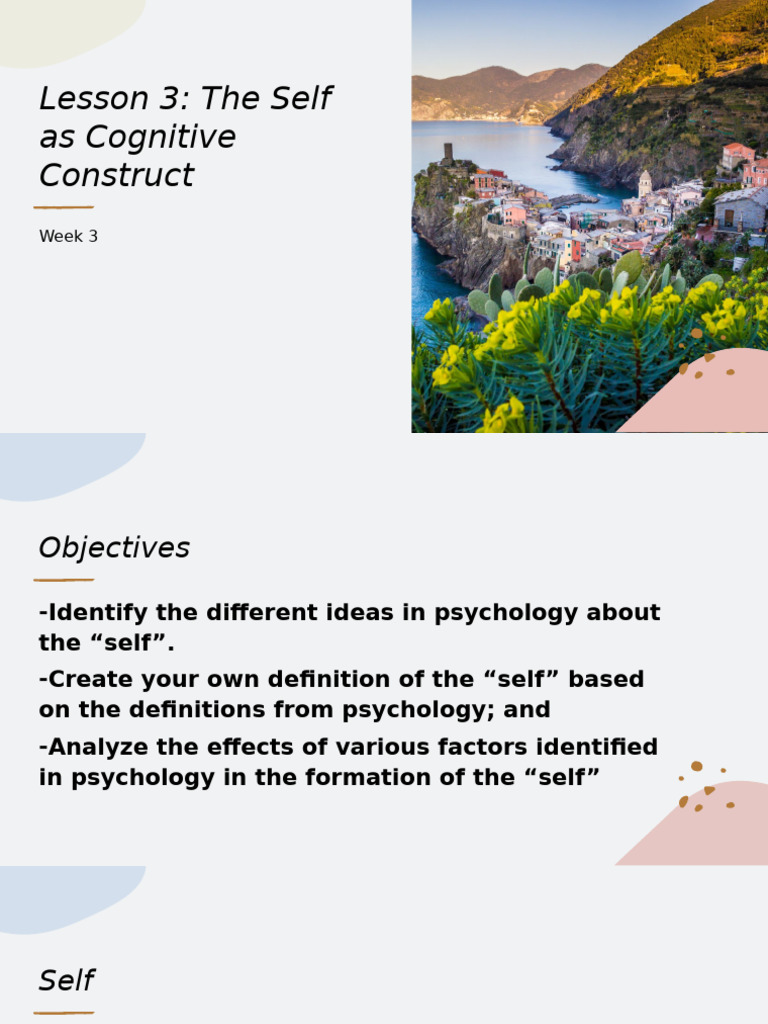 Lesson 3 The Self As Cognitive Construct | PDF | Self Esteem | Self Concept