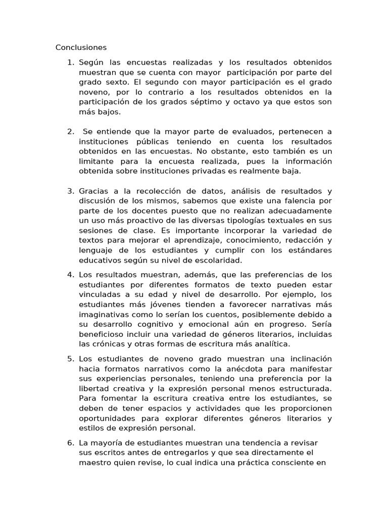 Conclusiones Editado | PDF | Aprendizaje | Información