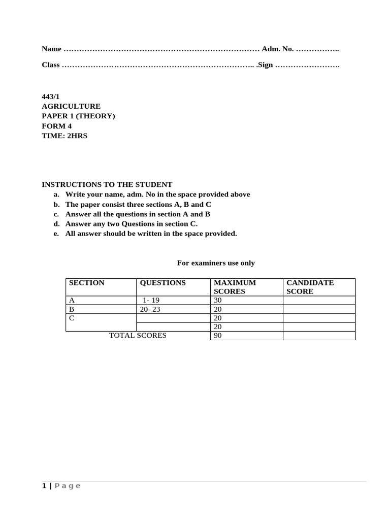 Agri pp1 Question | PDF | Agriculture | Soil