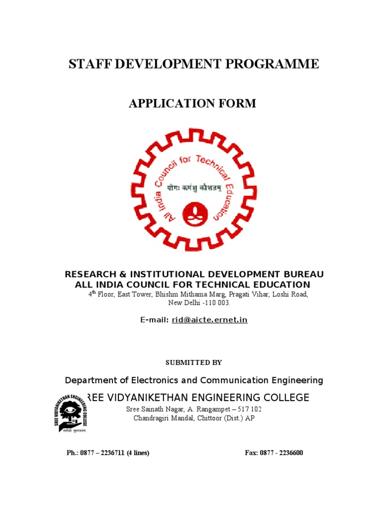 Staff Development Programme Application | PDF | Doctor Of Philosophy ...