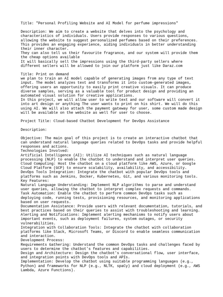 Fyp Ideas | PDF | Artificial Intelligence | Intelligence (AI) & Semantics