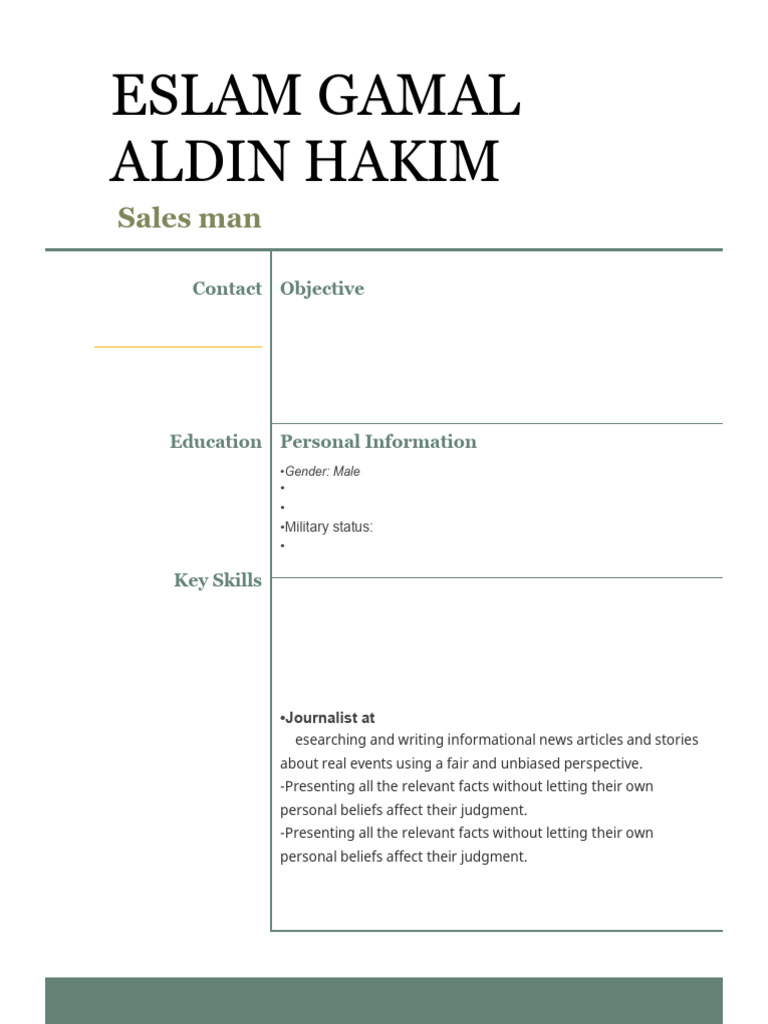Eslam Gamal Aldin Hakim: Sales Man | PDF
