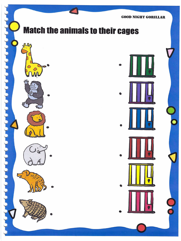 Good Night Gorilla Worksheet Matching | PDF
