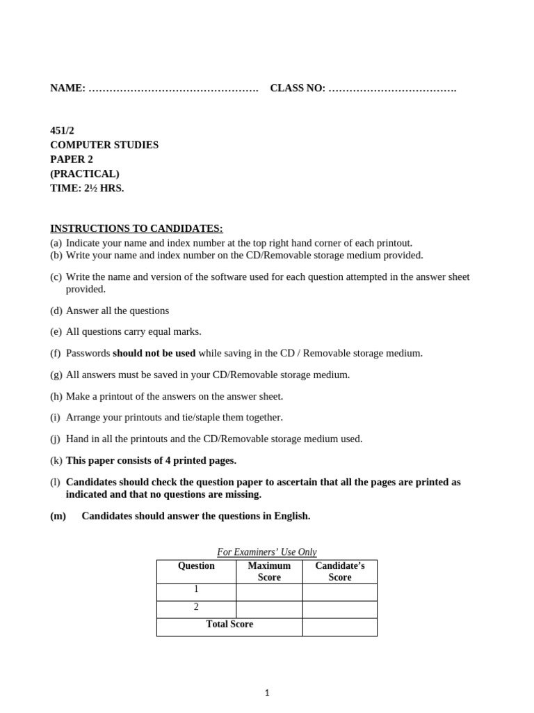 Comp Pp2 Pre - Mockqs | PDF | Spreadsheet | Software