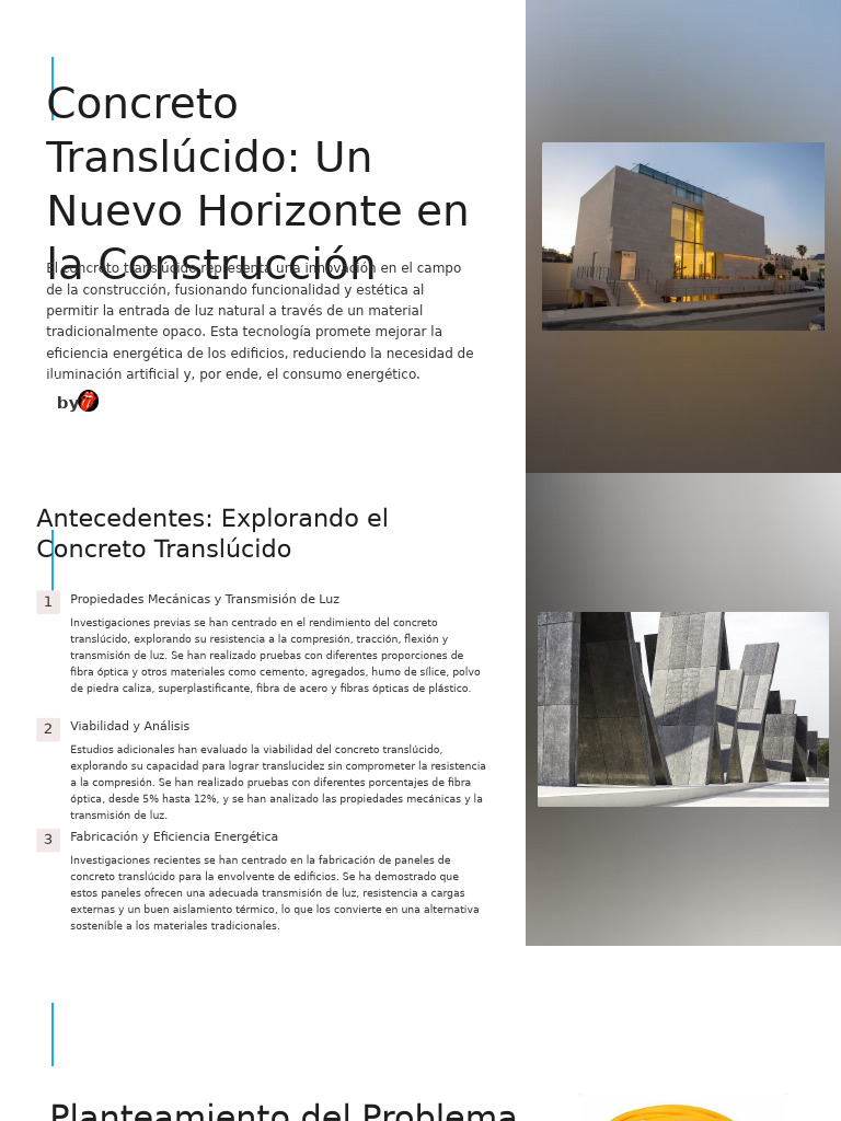 Concreto Translucido Un Nuevo Horizonte en La Construccion | PDF ...