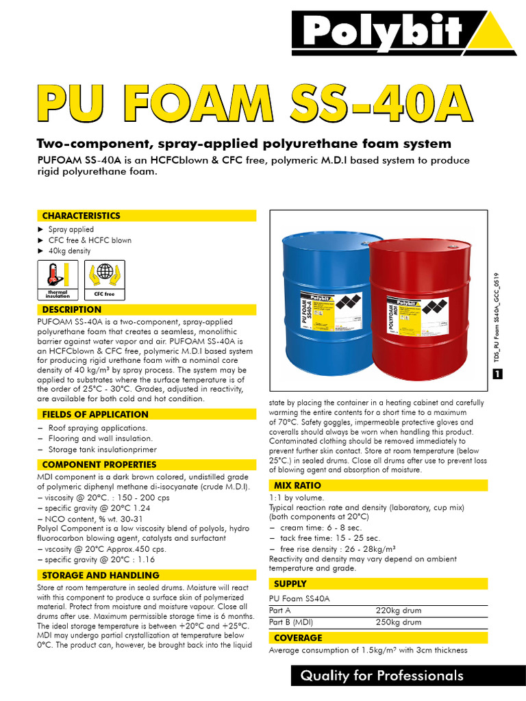 Mea Polybit Tds Polybit Pu Foam Ss 40a en Mea | PDF | Polyurethane | Foam