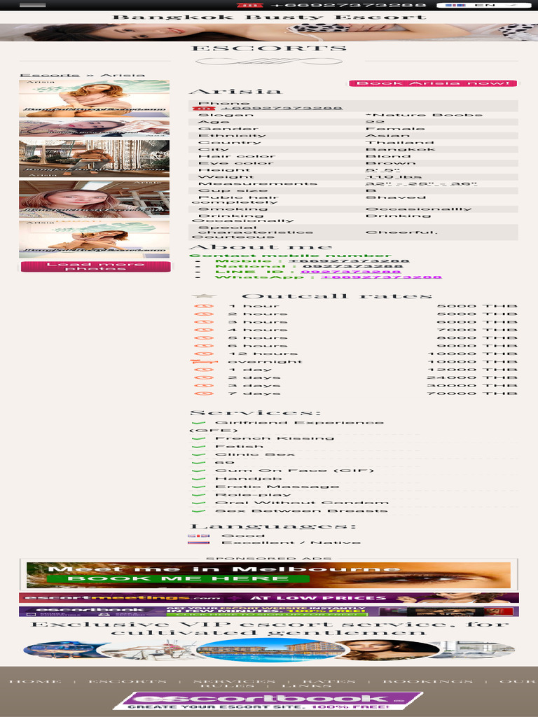 Arisia, Bangkok, Thailand, ESCORTS Bangkok Busty Escort Escort in Bangkok | PDF | Intimate ...