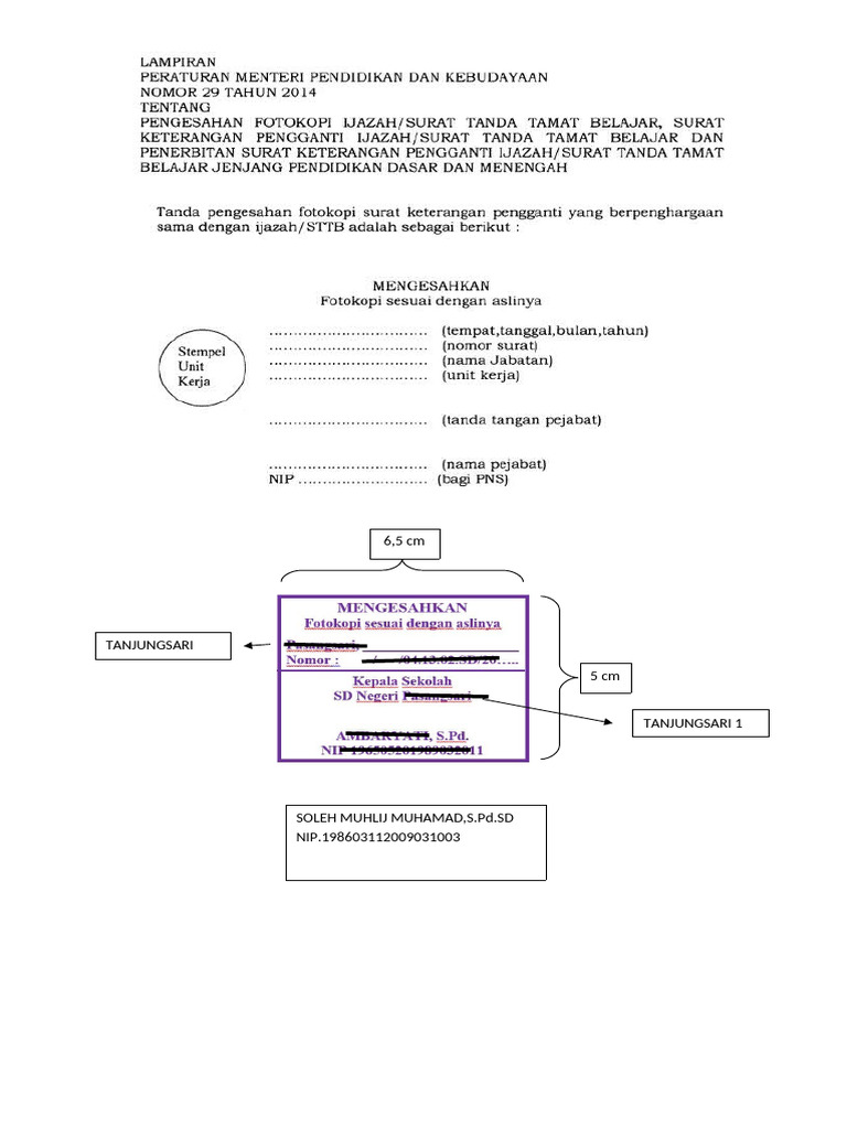 Contoh Cap Legalisir Ijazah | PDF