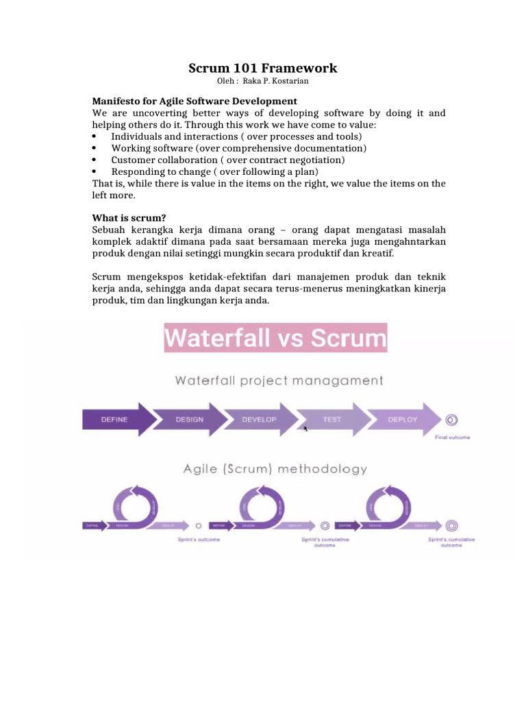 Scrum 101 Framework | PDF