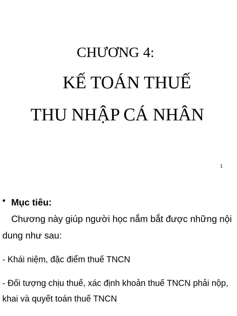 Chuong 4-Ke Toan Thue TNCN | PDF