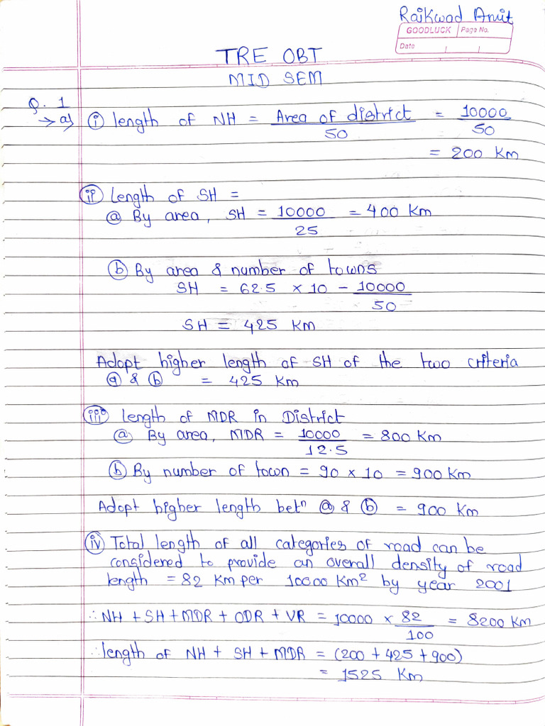 Tre Mid Sem Obt 1 | PDF