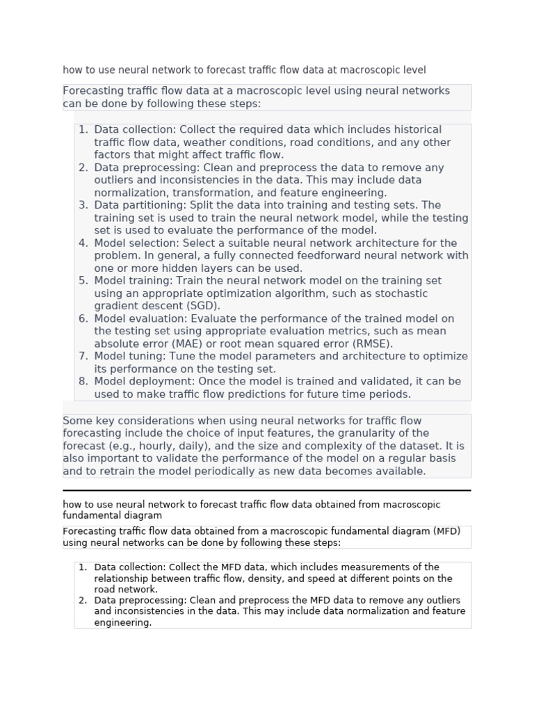 Using Neural Network To Forecast Traffic Flow Data at Macroscopic Level ...