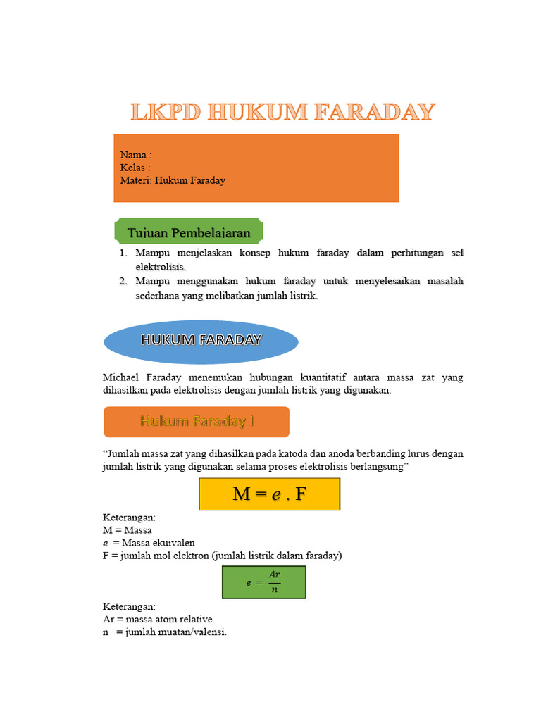 LKPD HUKUM FARADAY Fiks | PDF | Metode & Bahan Ajar