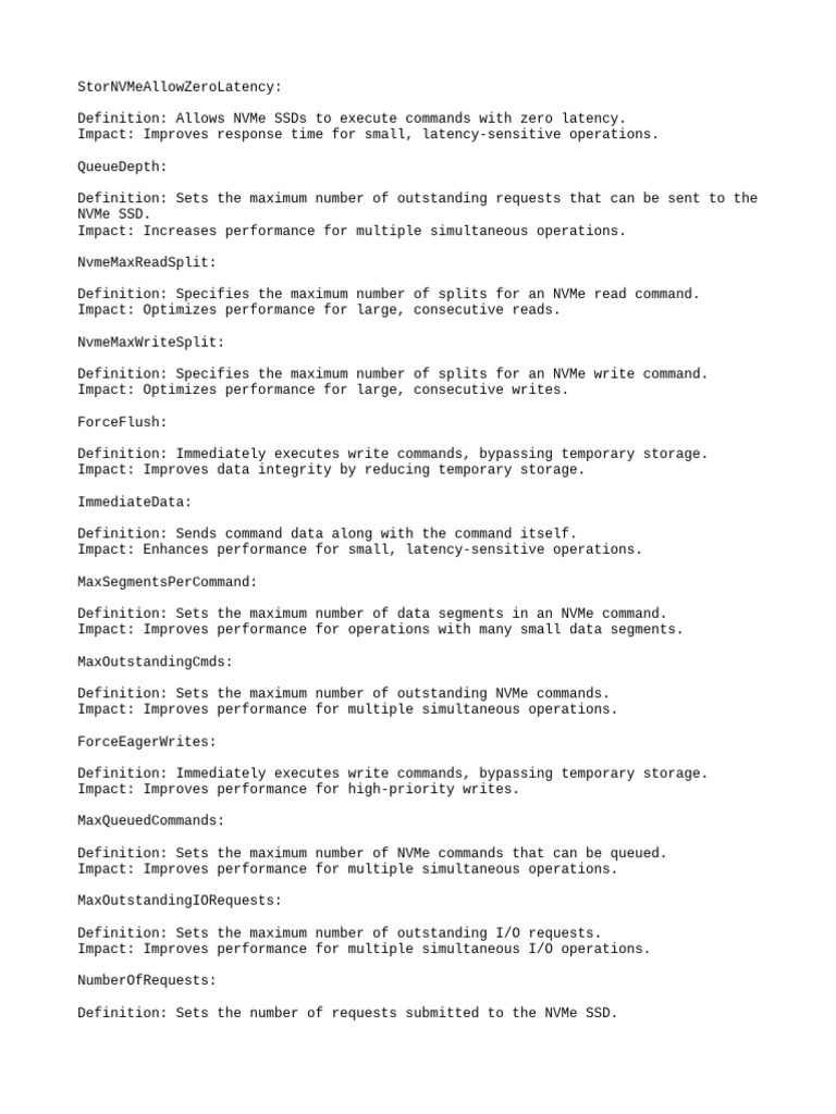 Explanation of NVMe Tweaks | PDF | Solid State Drive | Data Management