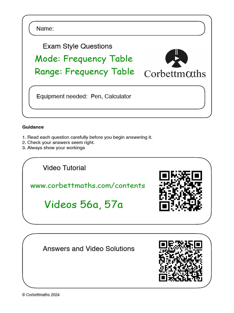 Exam Questions On Mode And Frequency Pdf Teaching Methods And Materials 7658