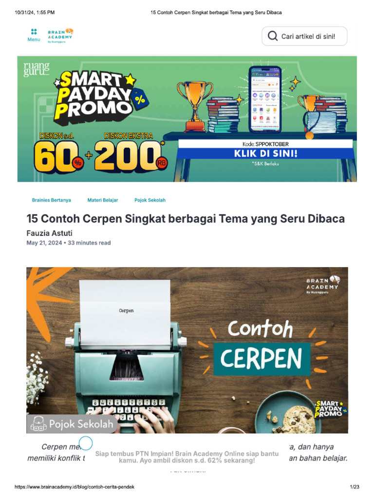 Jenis-Jenis Cerpen | PDF