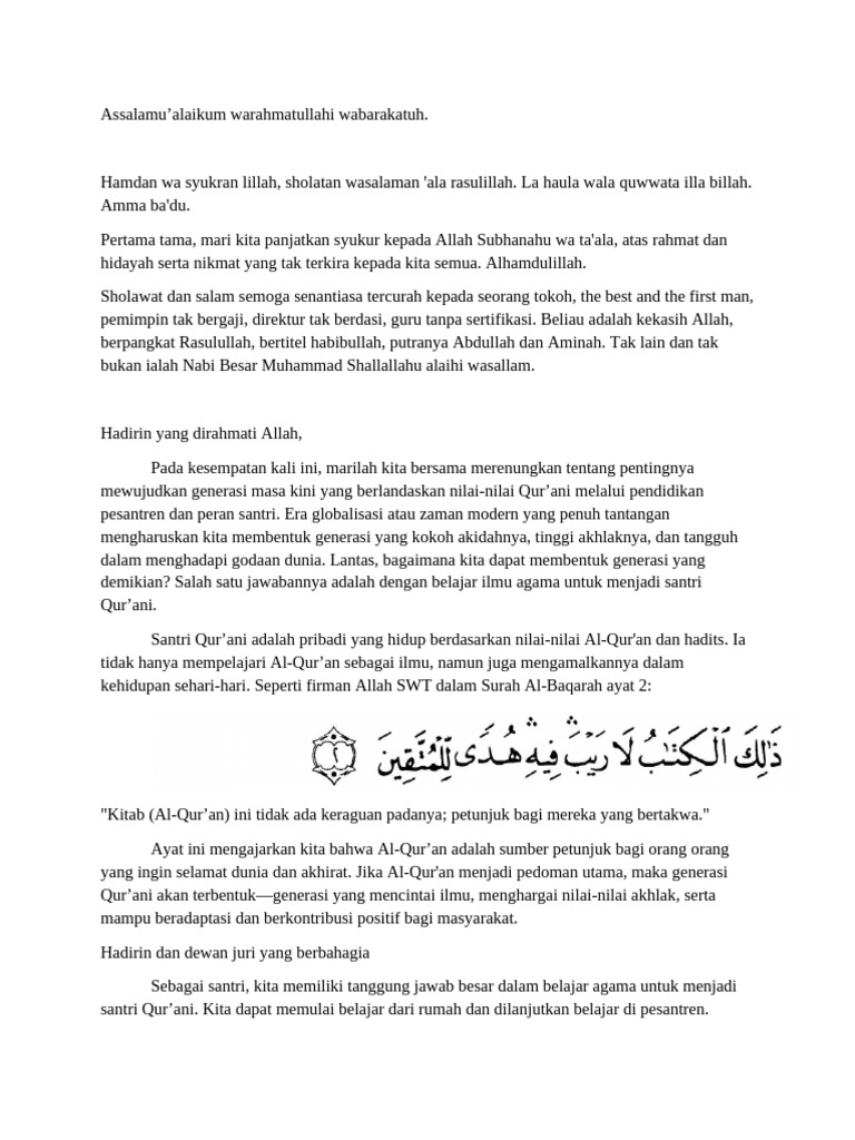 Mewujudkan Generasi Santri Qur'ani | PDF | Agama & Spiritualitas