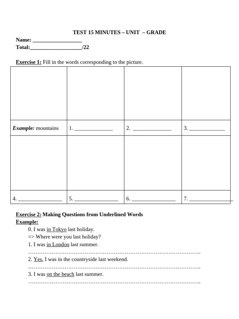 Grade School English Test | PDF