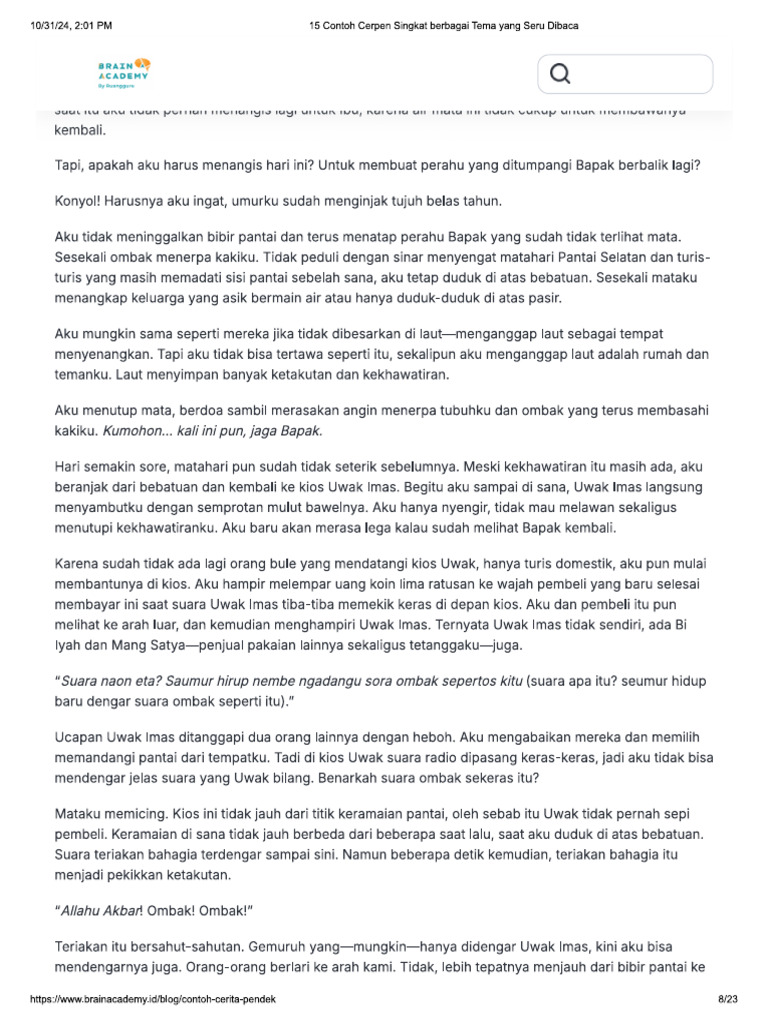 Jenis-Jenis Cerpen Part 3 | PDF