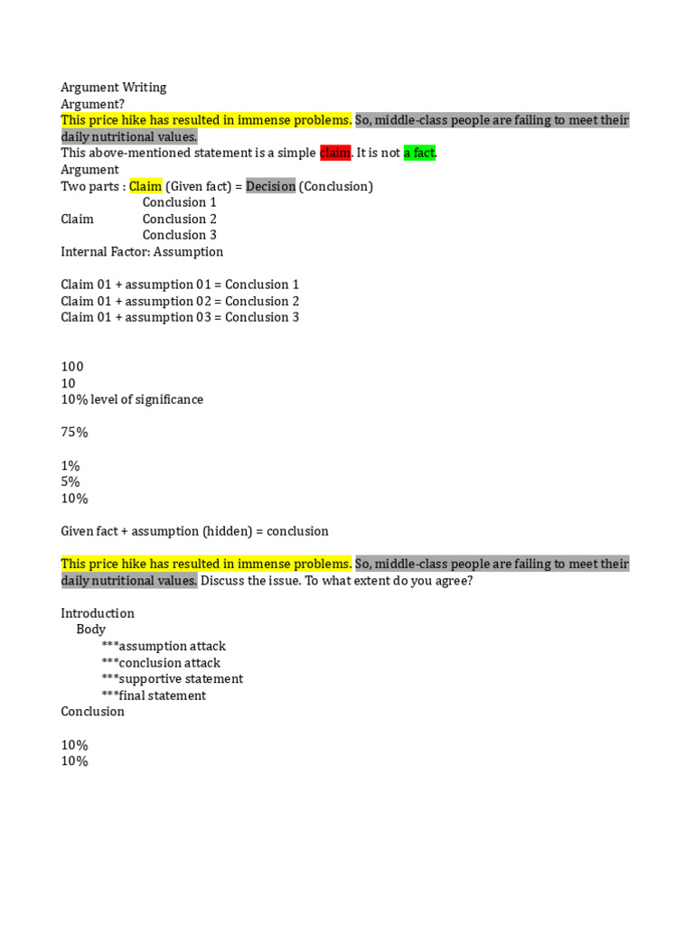 Argument Writing Part 1 | PDF