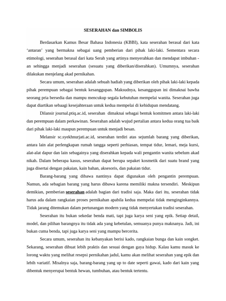 seserahan dan simbolis | PDF