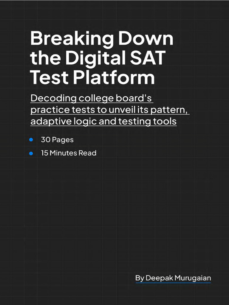 Breaking Down The Digital SAT Test Platform | PDF