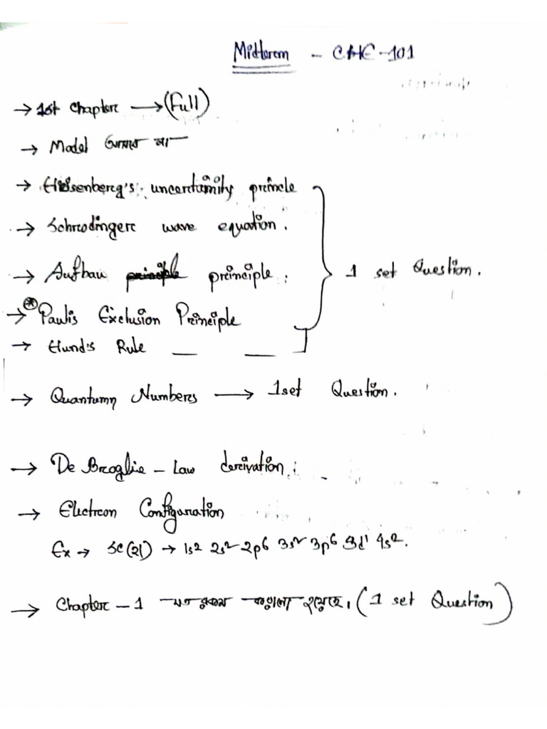CHE 101 Suggestions | PDF