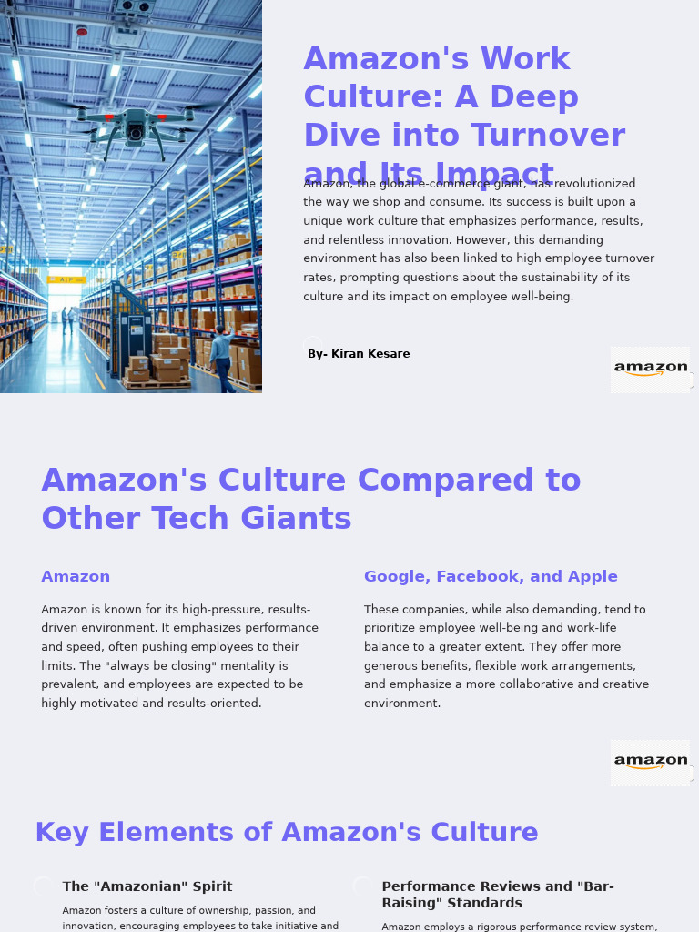 Amazons Work Culture A Deep Dive Into Turnover and Its Impact | PDF ...