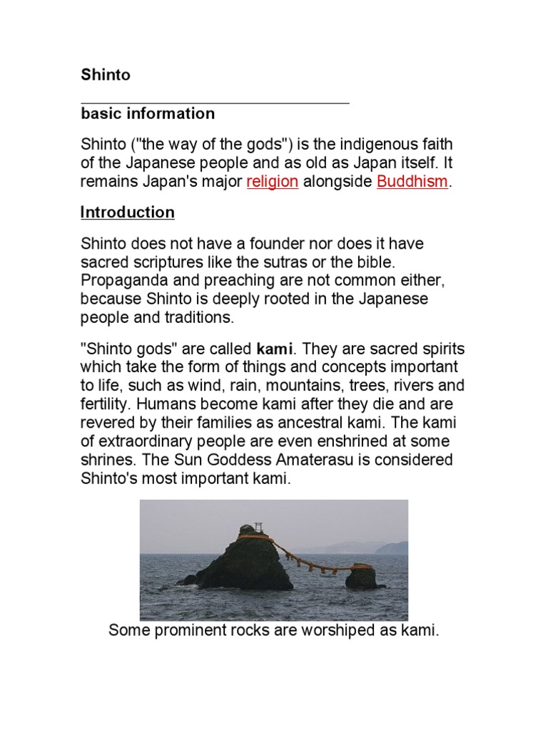 Shinto Basic Information: Religion Buddhism | PDF | Shinto | Polytheism