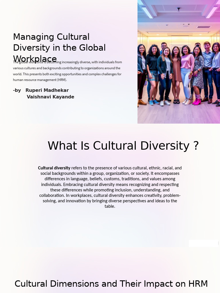 Managing Cultural Diversity in The Global Workplace | PDF | Recruitment ...