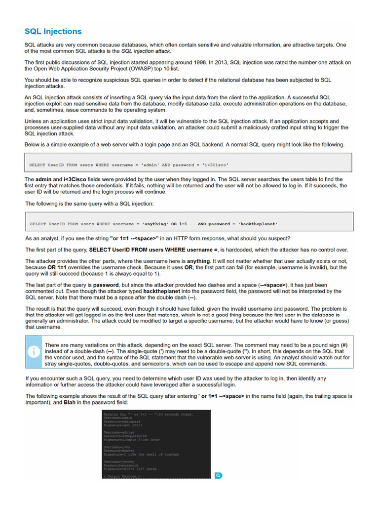 8 - SQL Injections | PDF