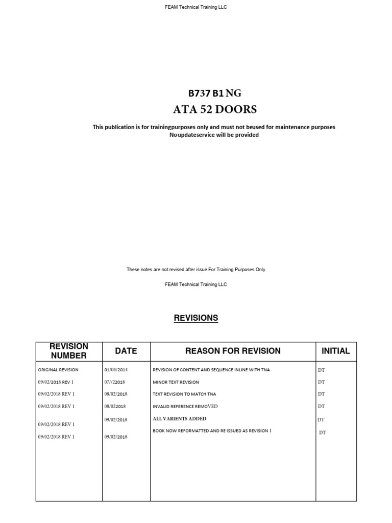 B737NG ATA 52 Doors | PDF