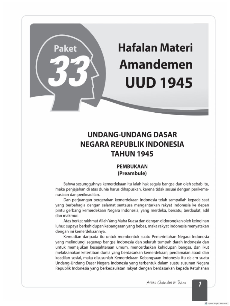 Materi - Hafalan UUD 1945 Amandemen | PDF