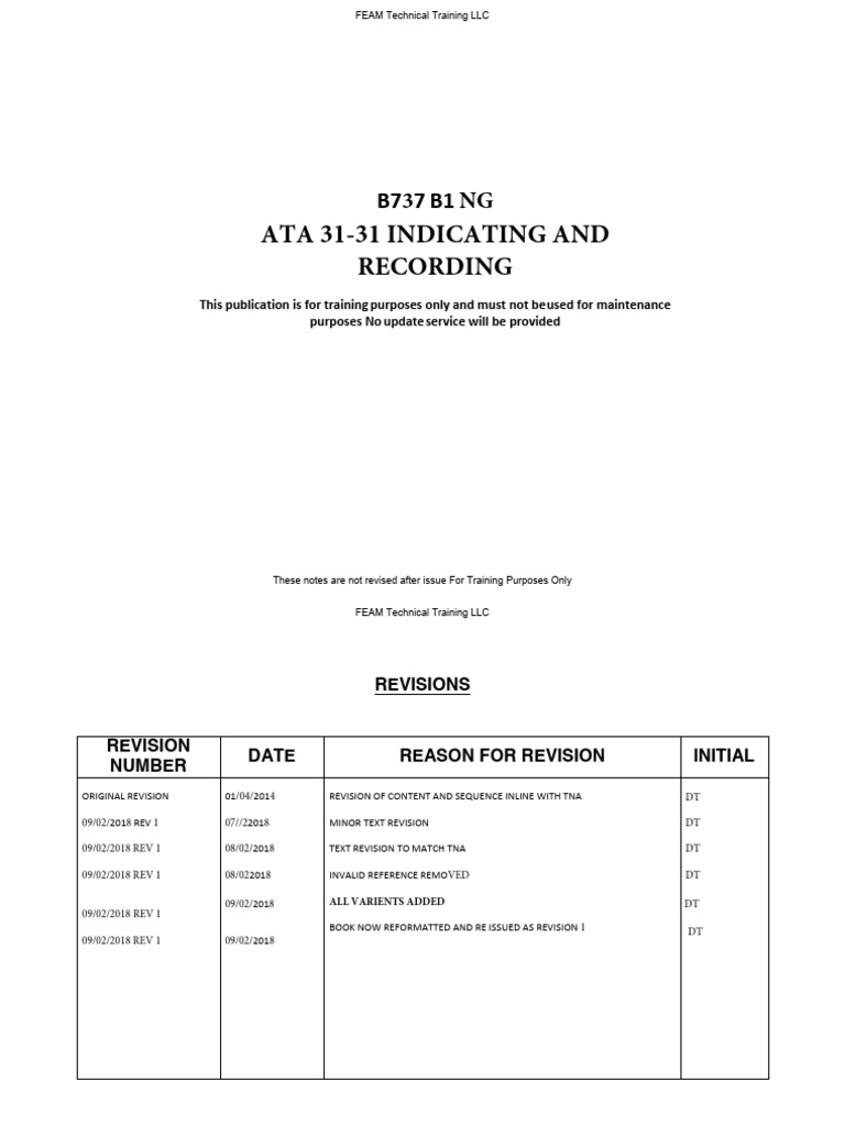 B737NG ATA 31-31 - Indicating & Recording | PDF