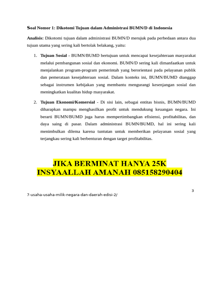 TMK 1 Usaha - Usaha Milik Negara & Daerah | PDF