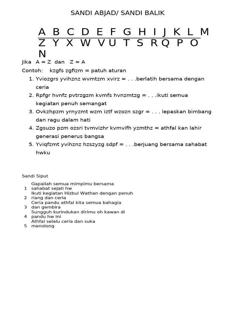 Sandi Abjad Balik | PDF | Pengembangan Diri