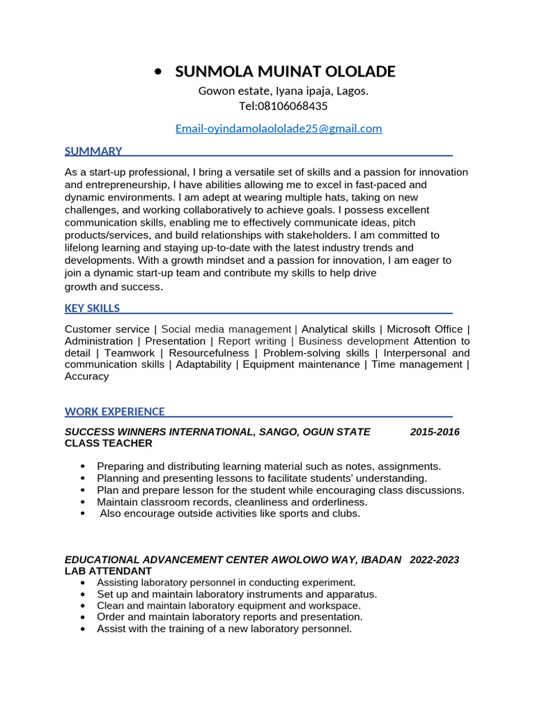 Sunmola Muinat Ololade 1 | PDF