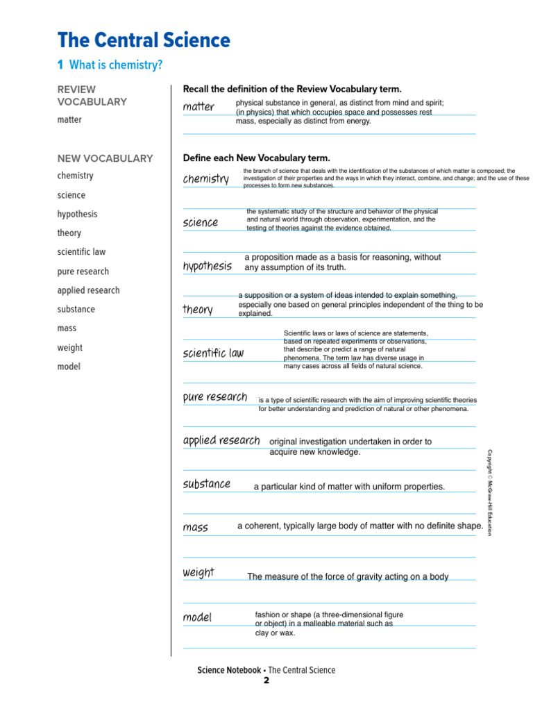 Module 1 Vocabulary Homework | PDF | Science | Theory