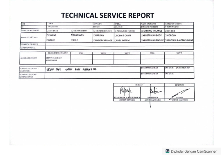 TSR DT 11 Teknical Service Report | PDF