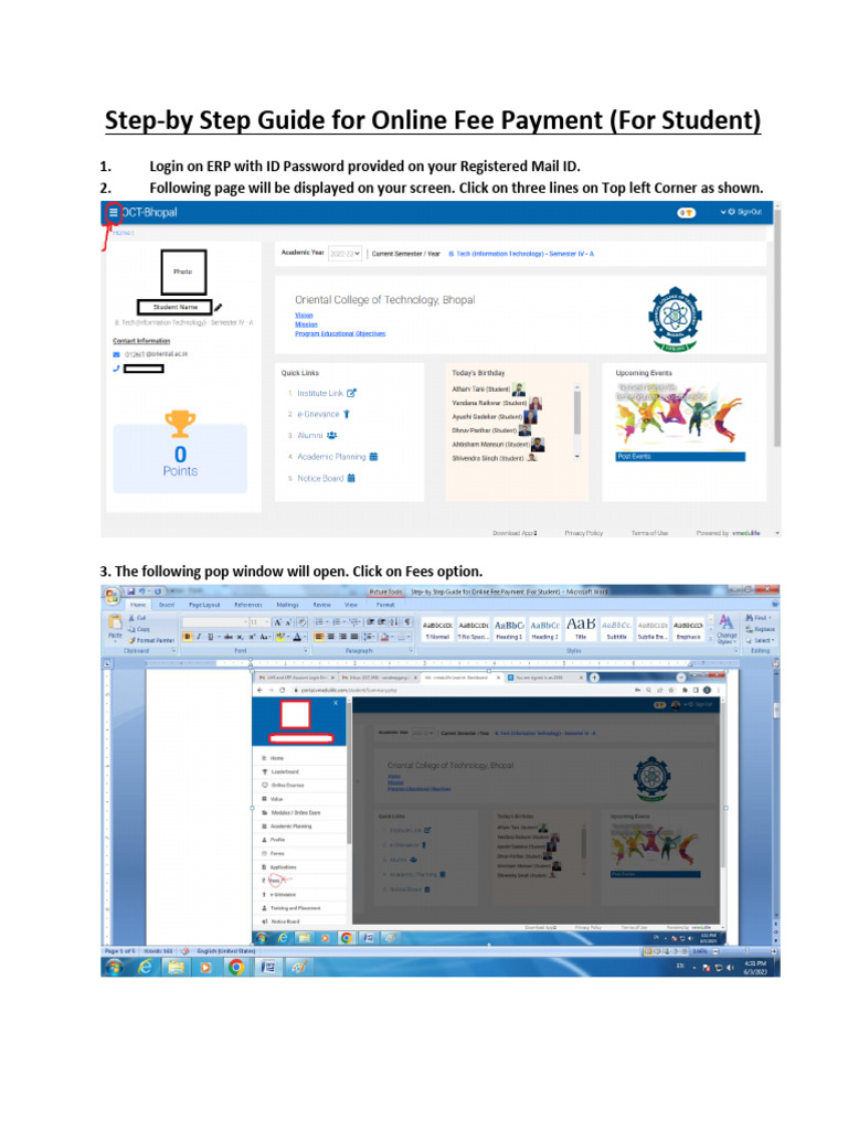 Student Online Fee Payment Guide | PDF