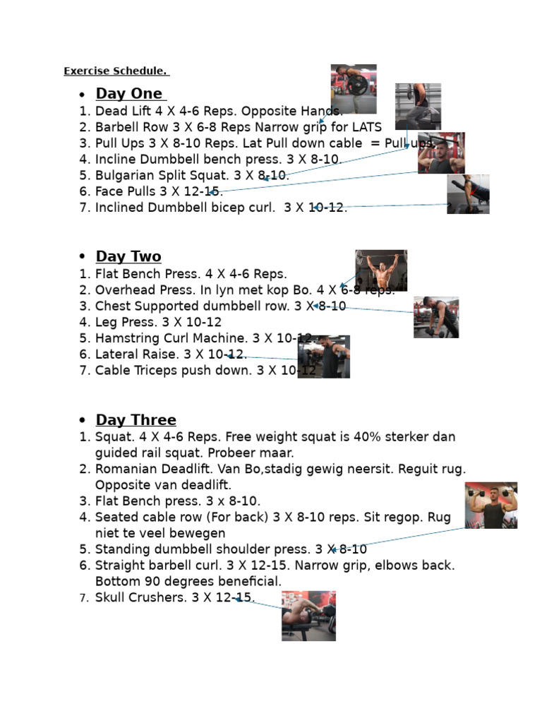 Exercise Schedule | PDF