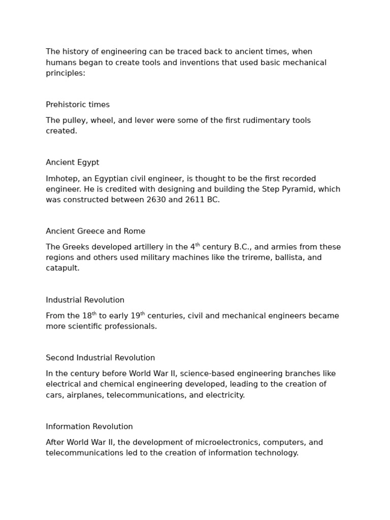 History of Engineering | PDF